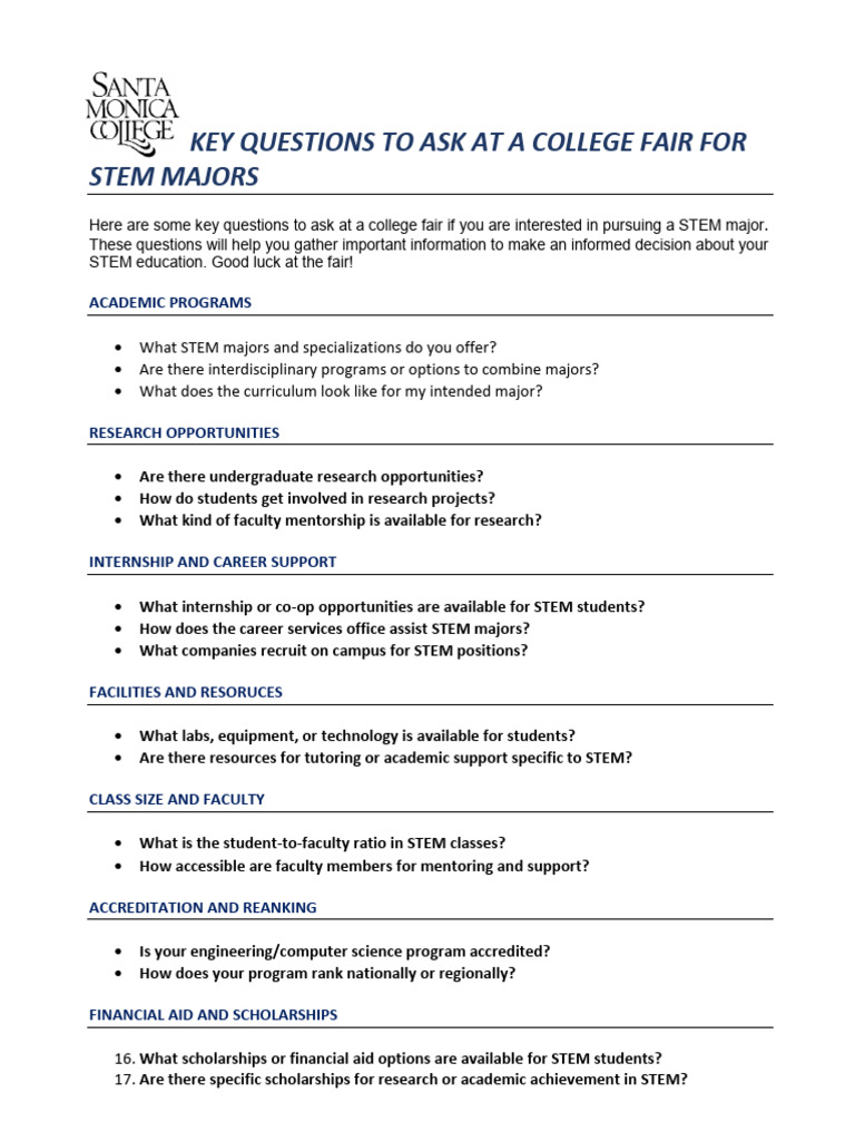 Stem Major Questions | PDF