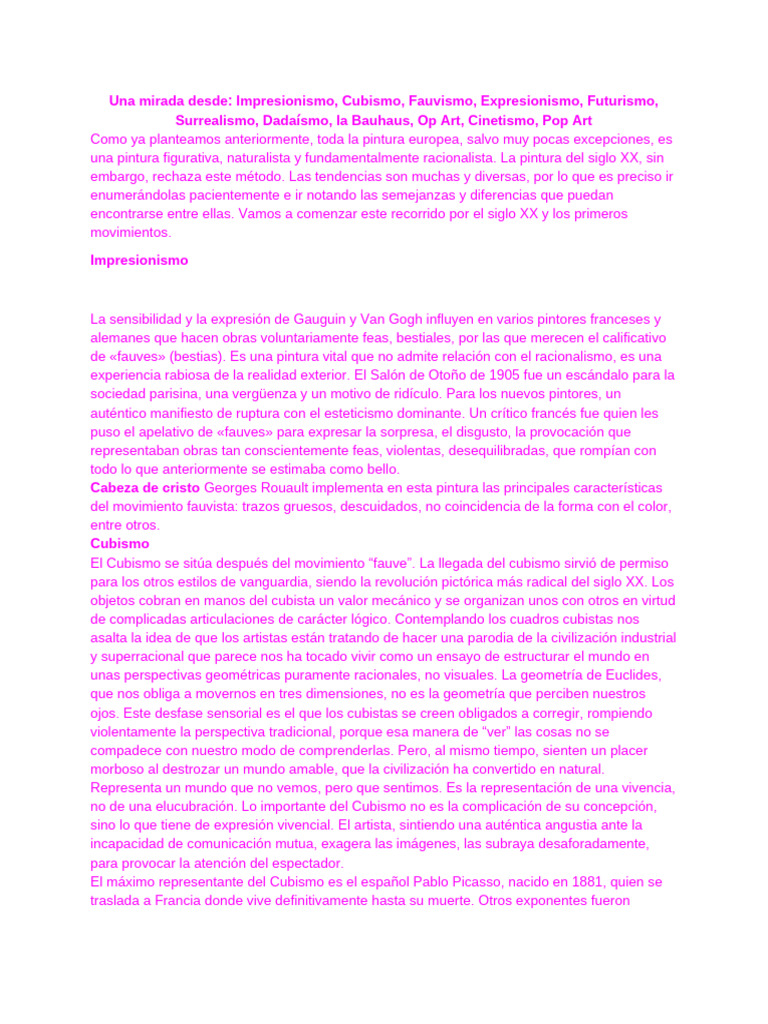 M4 T 3 y 4 Morfo 2 | PDF | Cubismo | Surrealismo