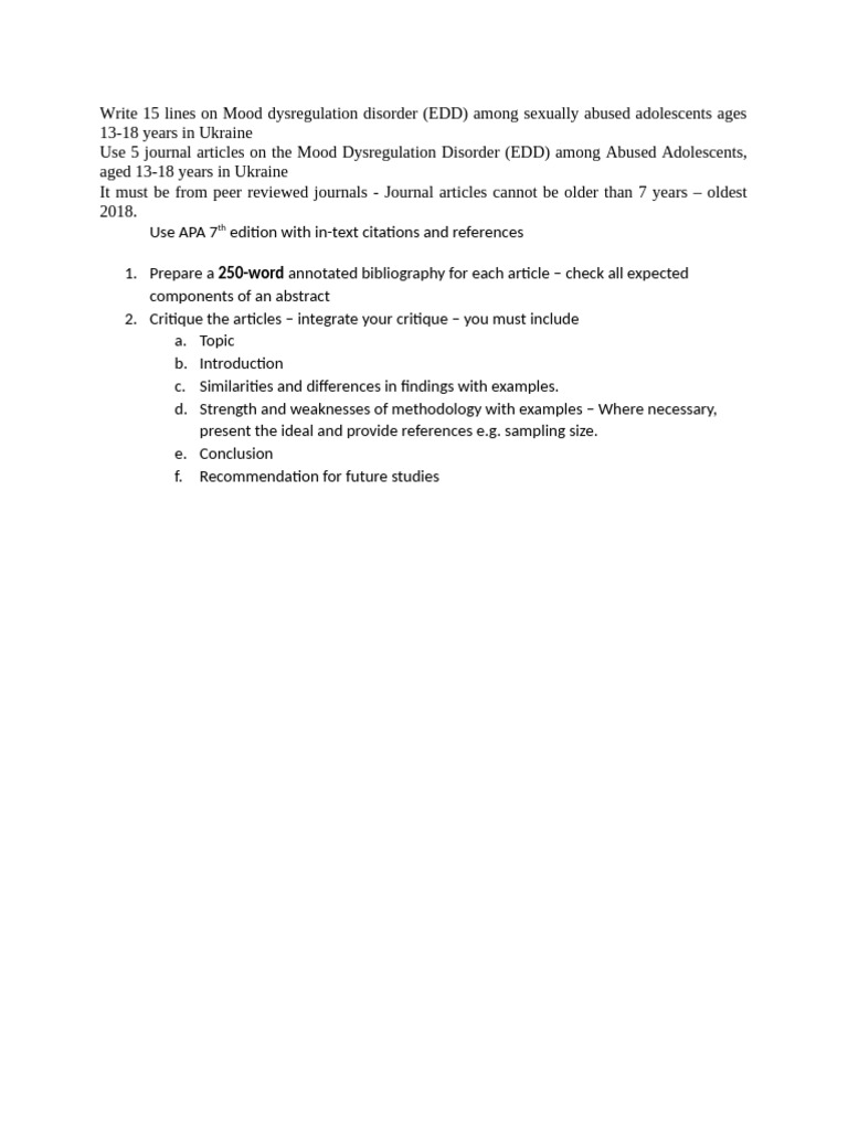 Mood Dysregulation Disorder | PDF