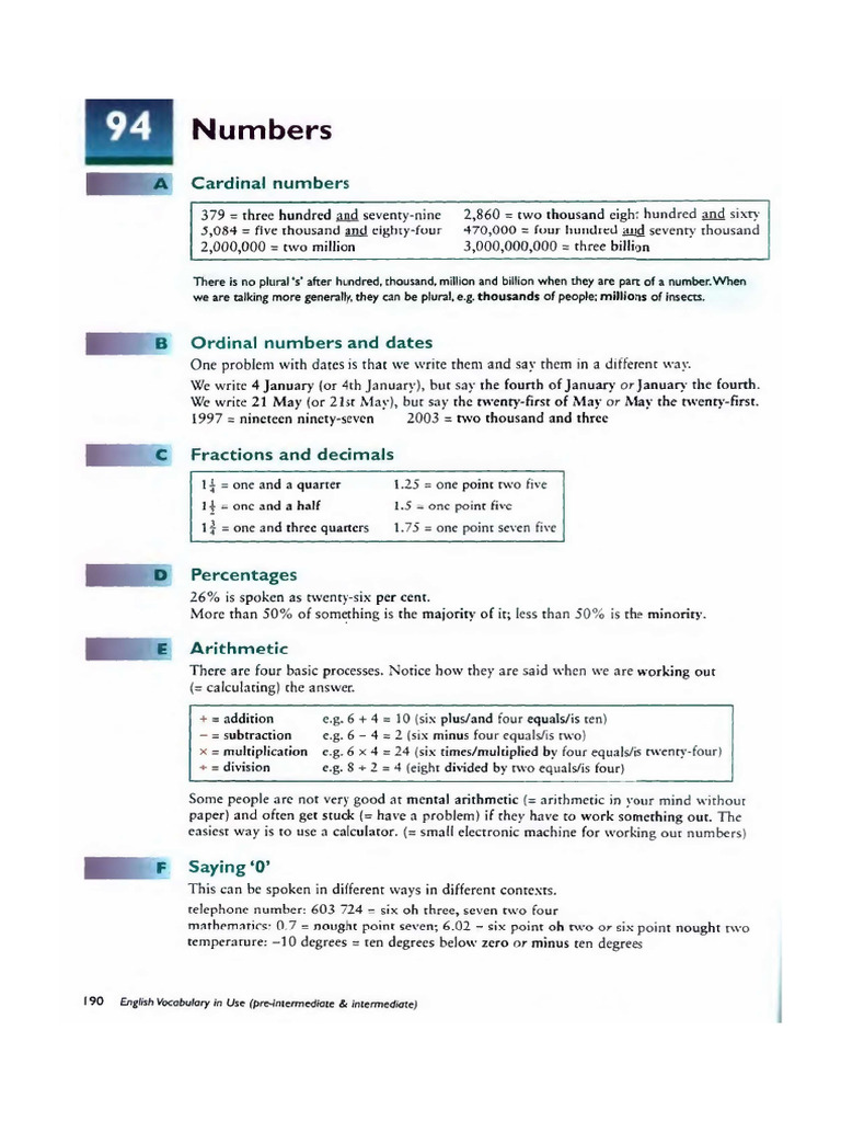 94 - Numbers, pp190-1 | PDF