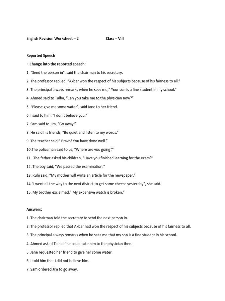 English Revision - 2 For Final Exams | PDF