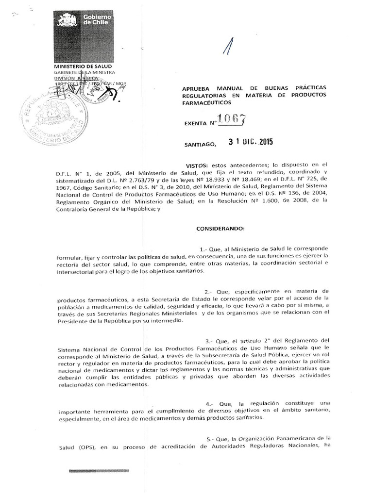 Resolución Exenta 1.067 | PDF