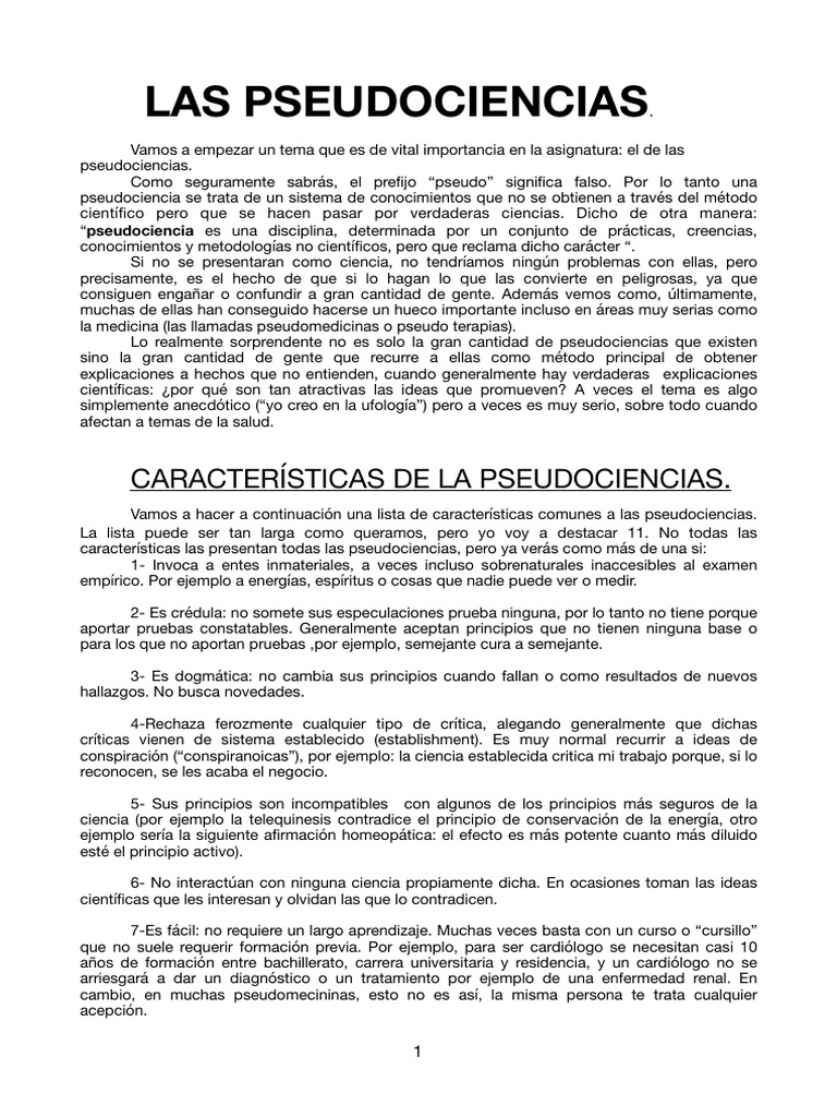 Pseudociencias | PDF | Pseudociencia | Homeopatía