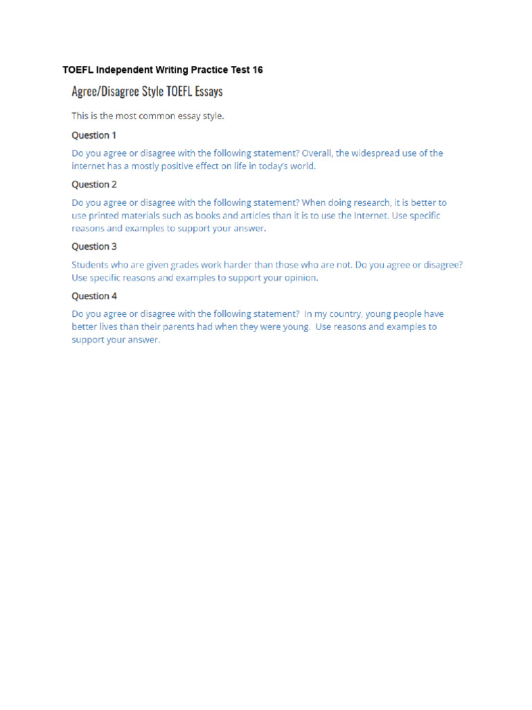 10 TOEFL Independent Writing | PDF
