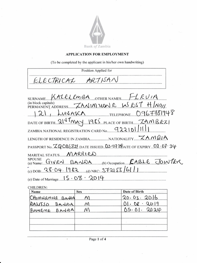 Application For Employment | PDF