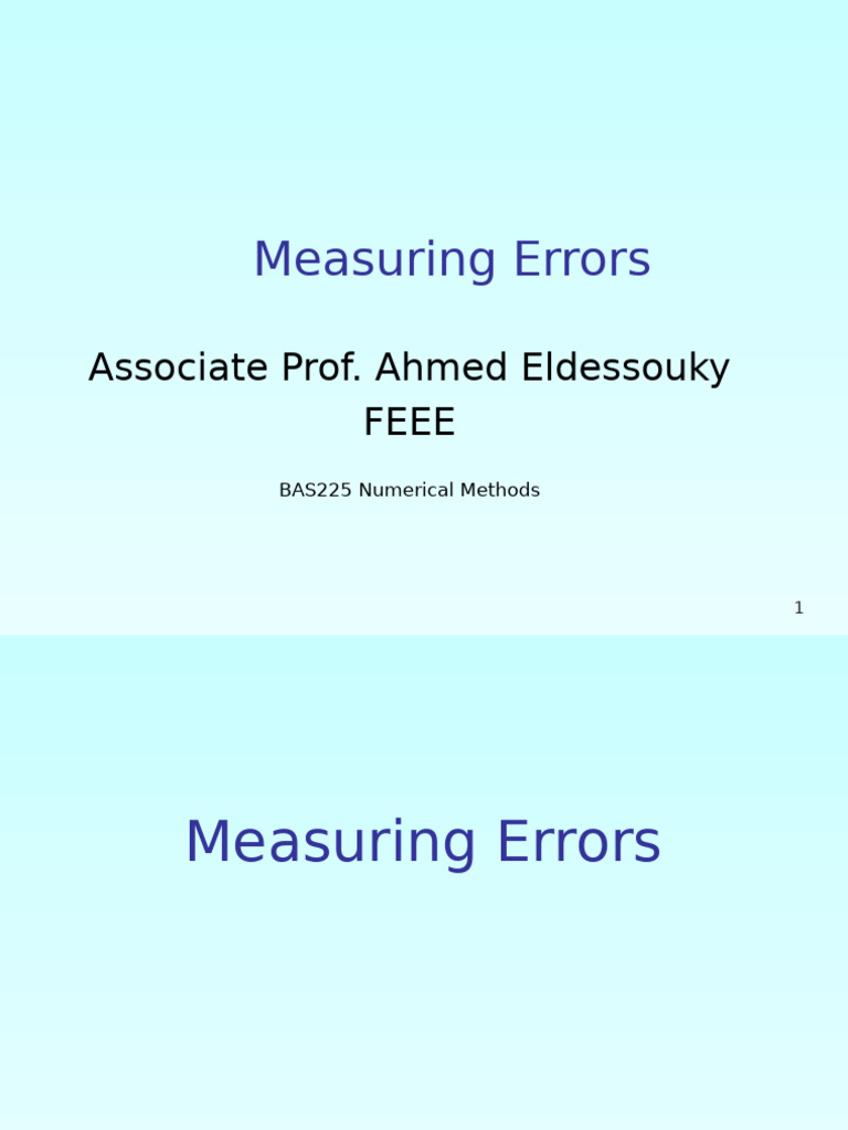 Lec 3 Measuring Errors | PDF | Numerical Analysis | Approximation