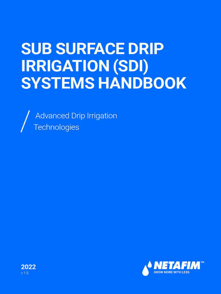 Netafim Sdi Systems Handbook | PDF | Irrigation | Soil