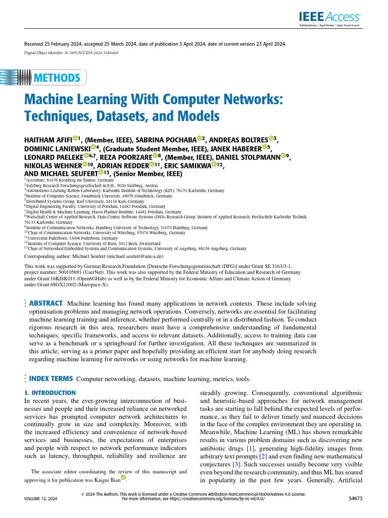 Machine_Learning_With_Computer_Networks_Techniques_Datasets_and_Models | PDF | Machine Learning ...