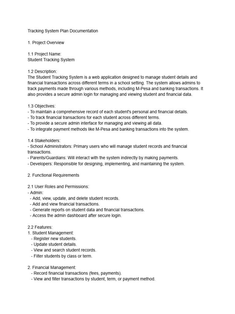 Student Tracking System Plan Document | PDF | Database Transaction ...