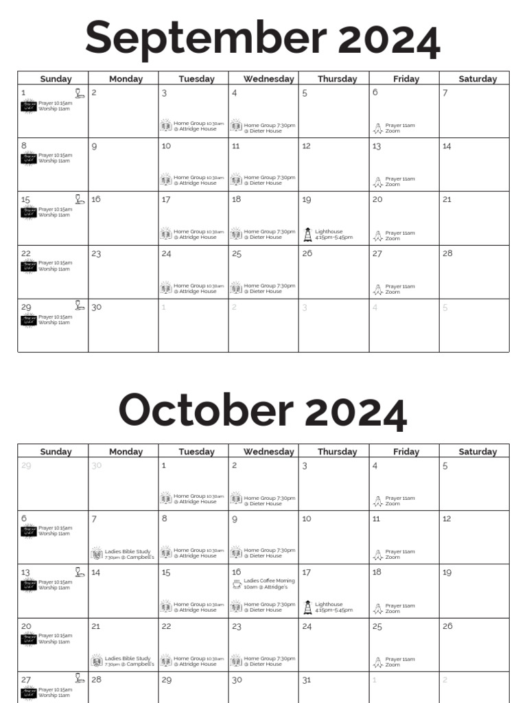 Amazing Grace Community Church Calendar 2024 | PDF | Christian Worship ...