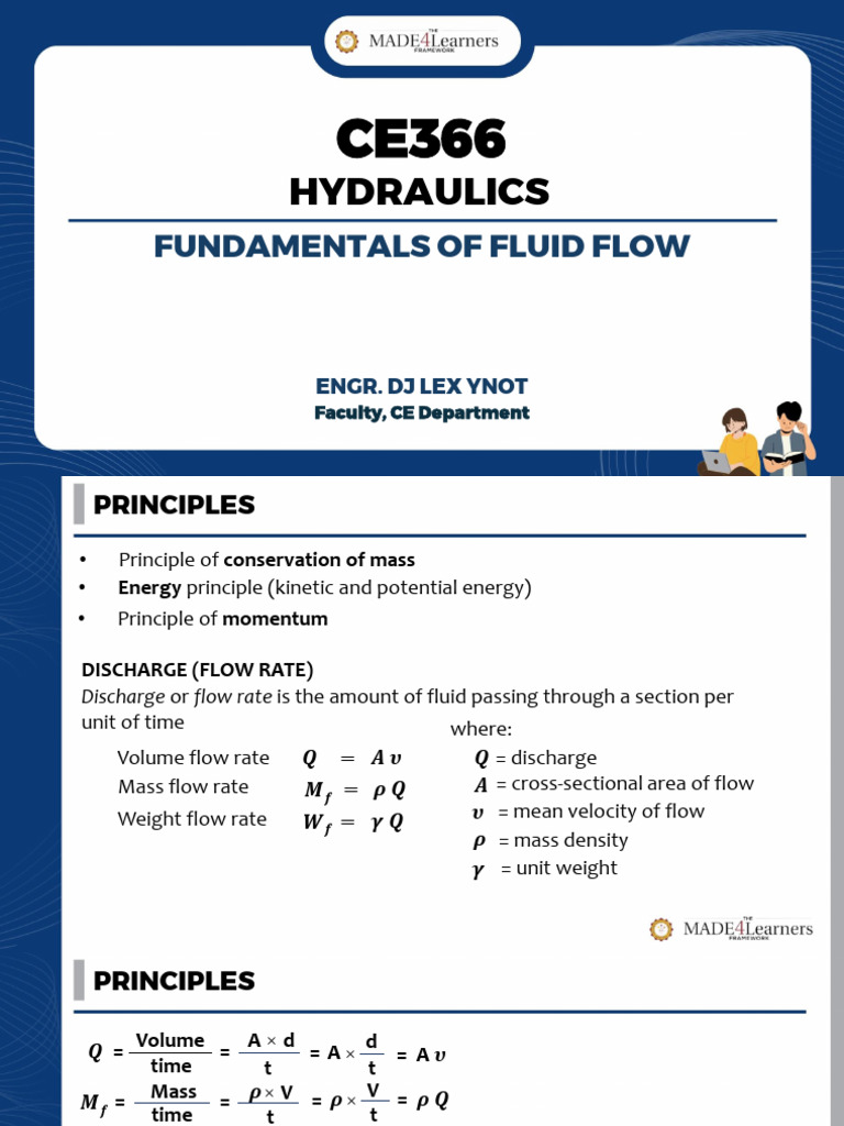 Topic 8 - Fundamentals of Fluid Flow | PDF | Fluid Dynamics | Laminar Flow