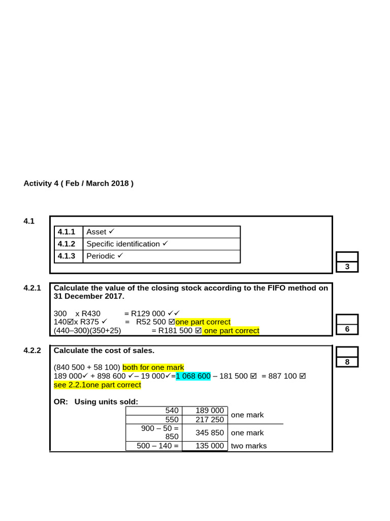 2018 Revision Inventory Valuation A4 Memo | PDF | Inventory | Cost Of ...