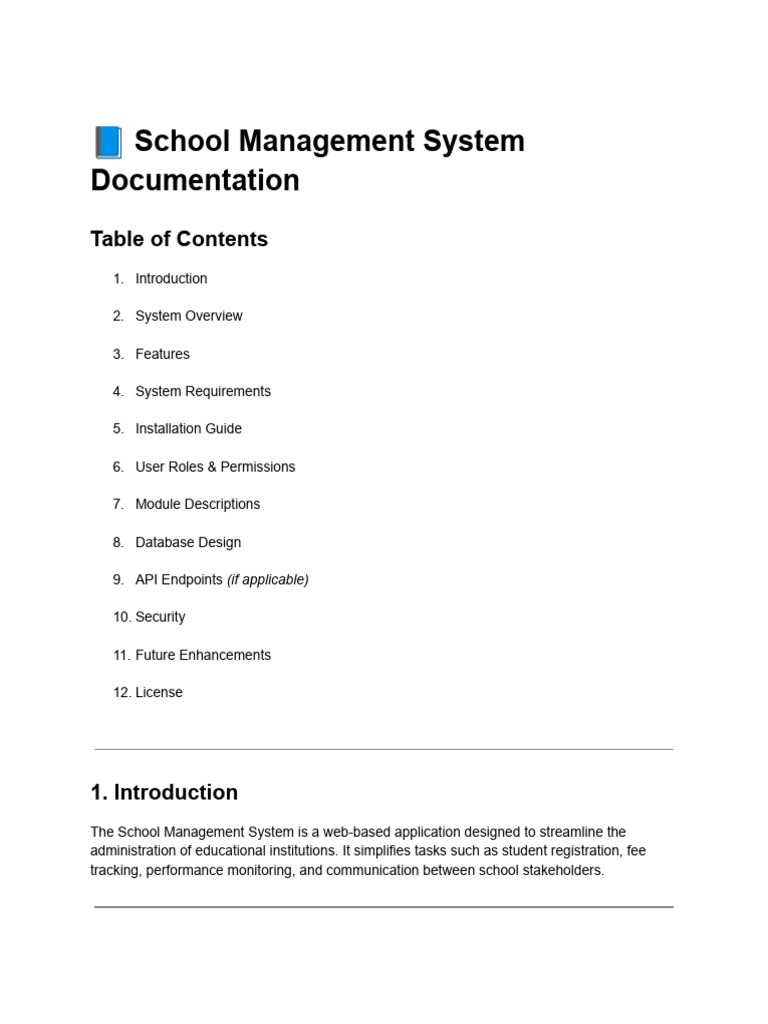 ? School Management System Documentation | PDF | Databases | Python (Programming Language)