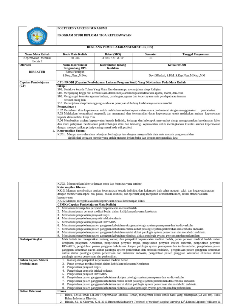 RPS KMB I (Kurikulum 2022) | PDF
