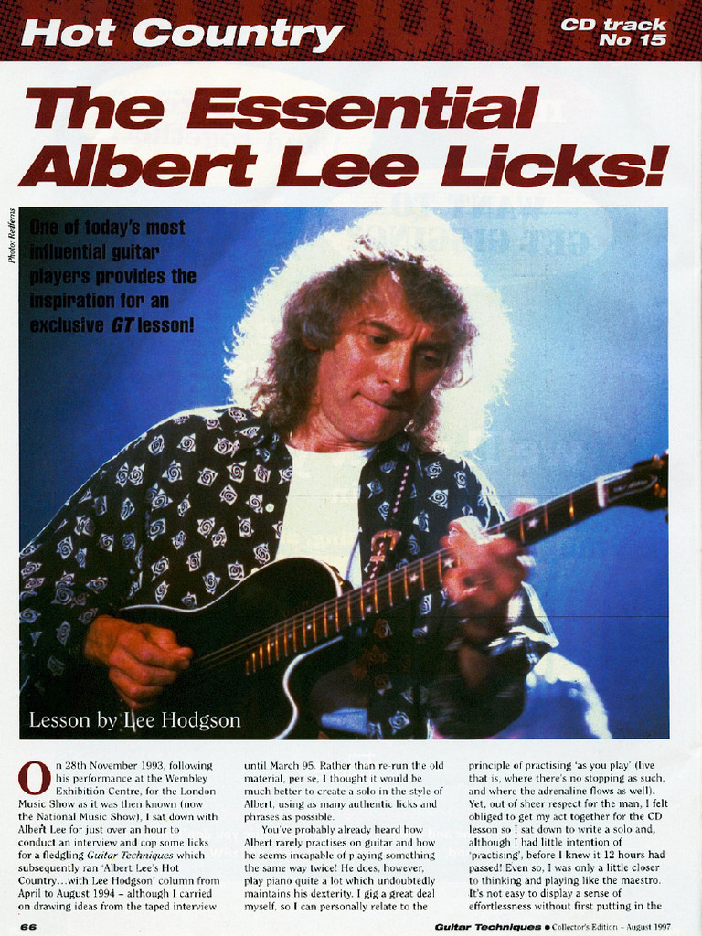 Albert Lee Essential Licks (Guitar Techniques 1997 08) | PDF