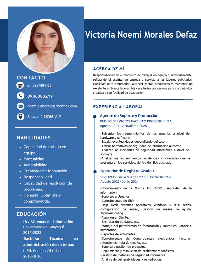 MoralesDefazVictoriaNoemi Cv01 | PDF | La seguridad informática | Seguridad