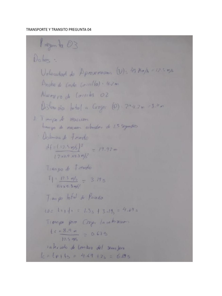 Transporte y Transito Pregunta 04 | PDF