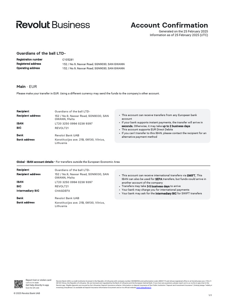 Account Confirmation - 25 Feb 2025 | PDF | Banks | Banking