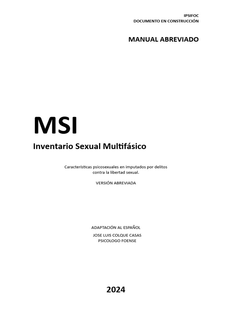 Manual Abreviado Msi | PDF | Delincuente sexual | Violación