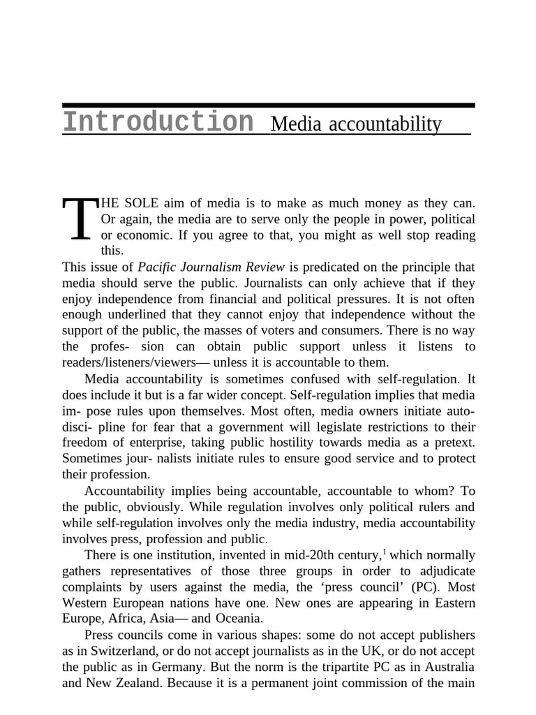 Media Accountability and Ethics Explained | PDF | Journalism ...