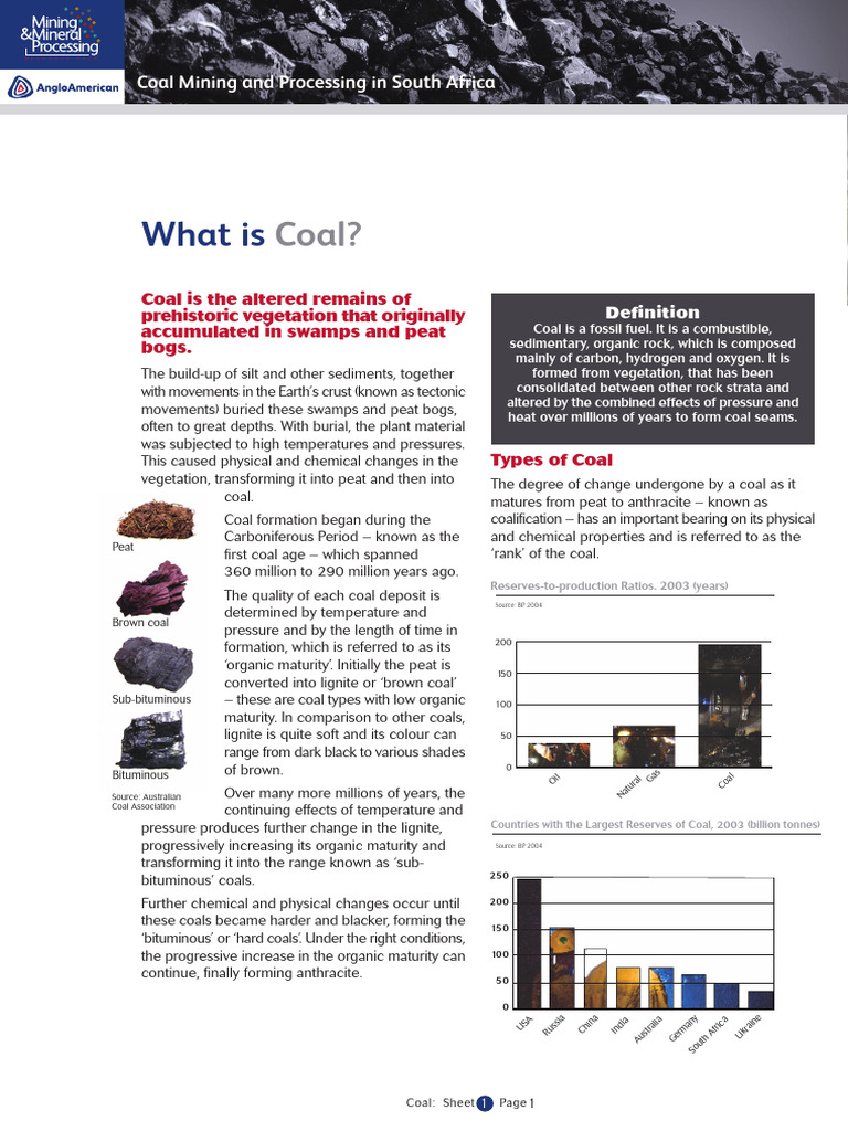 Coal Learner Information Sheets | PDF | Coal | Coal Mining