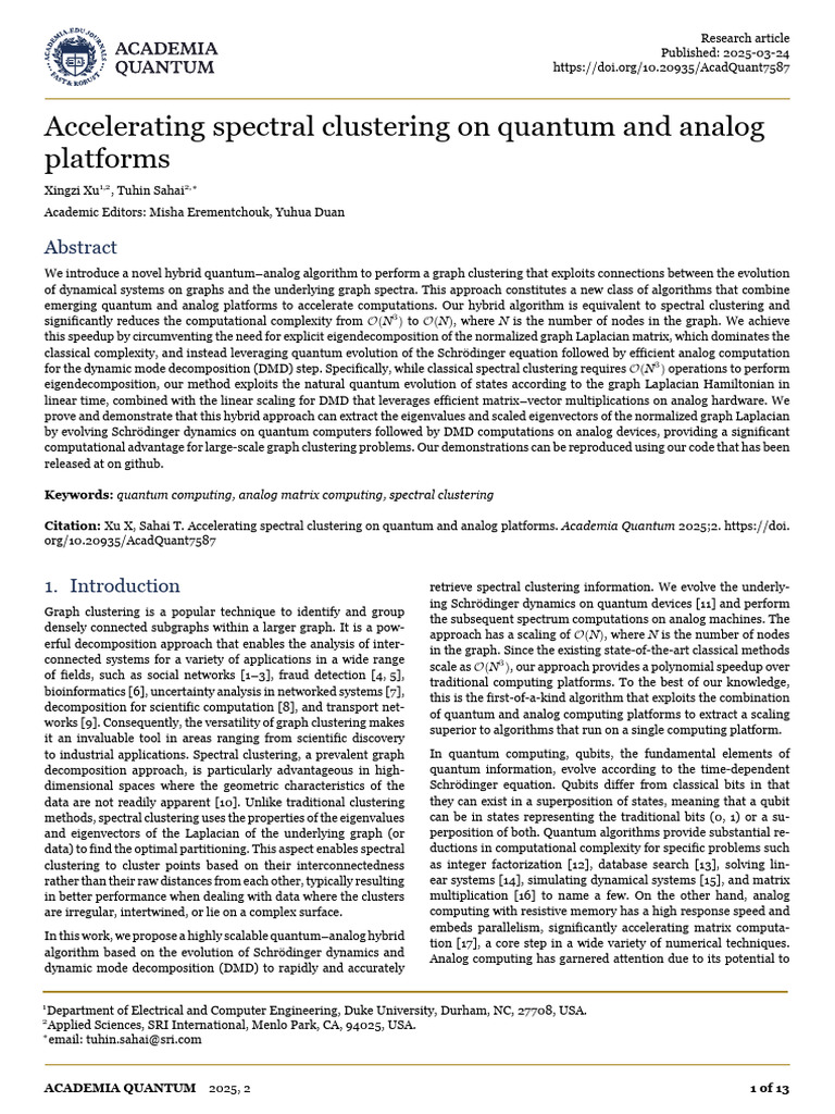 Accelerating_spectral_clustering_on_quan-2 | PDF | Eigenvalues And Eigenvectors | Matrix ...
