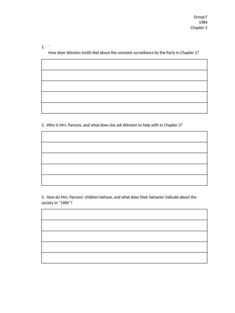 1984 Chapter 2 Questions | PDF
