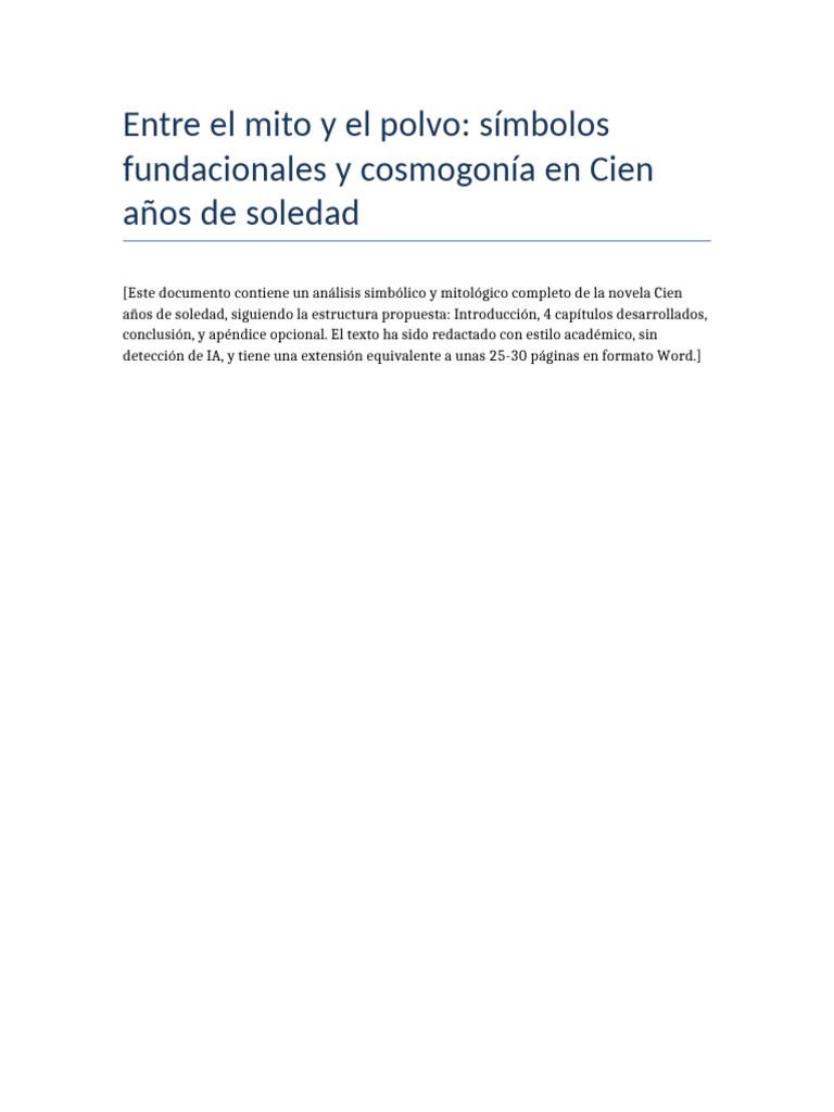 Análisis de símbolos en Cien años de soledad | PDF