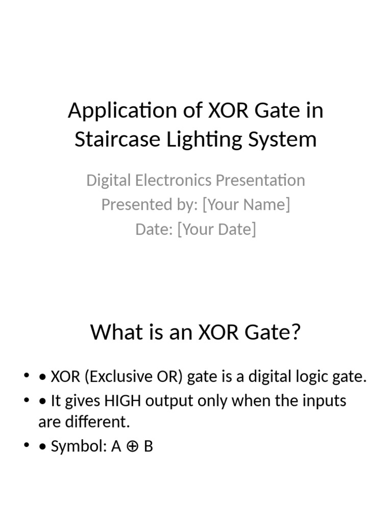 XOR Staircase Lighting Presentation | PDF