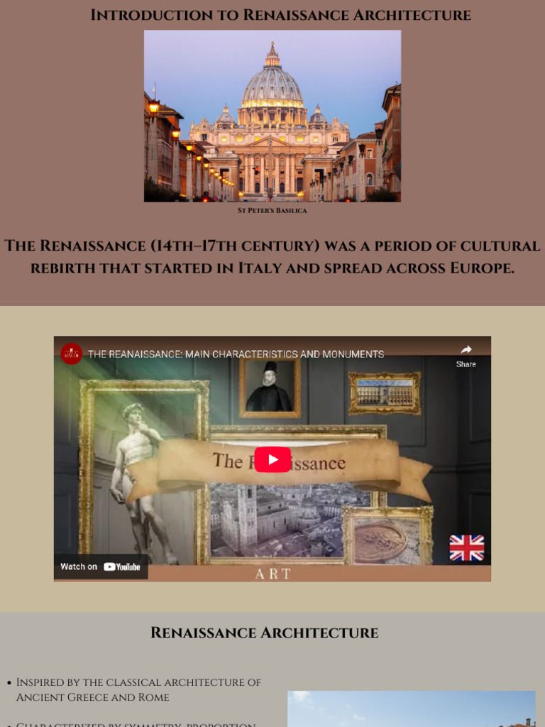 Introduction to Renaissance Architecture | PDF | Architectural Styles | Western Art
