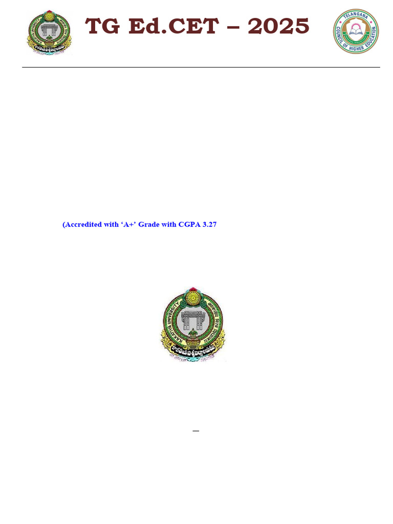 Information Booklet of TG EdCET-2025 | PDF | Academic Degree | Science