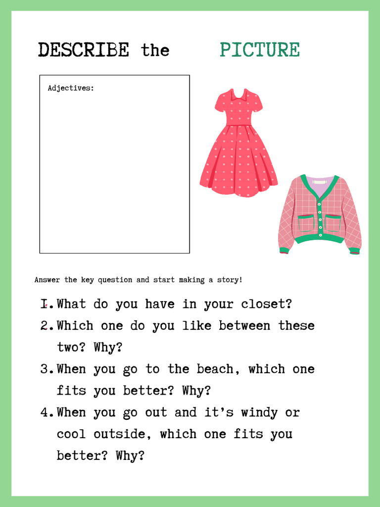 Describe The Pictures - Adjective | PDF