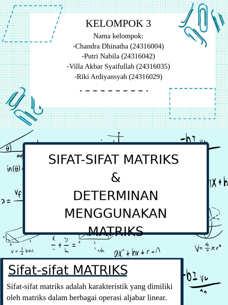 Matriks & Determinan Matriks-klmpok 3 | PDF