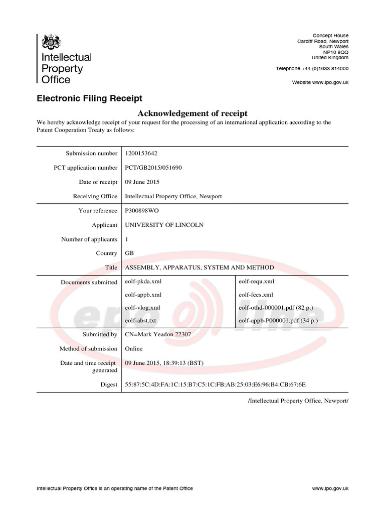 Electronic Filing Receipt Acknowledgement of Receipt | PDF | Radiation ...