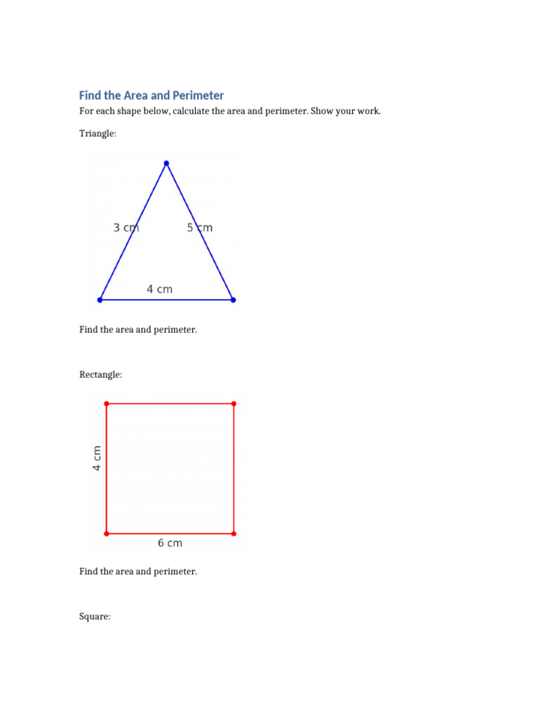 Area Perimeter Questions | PDF