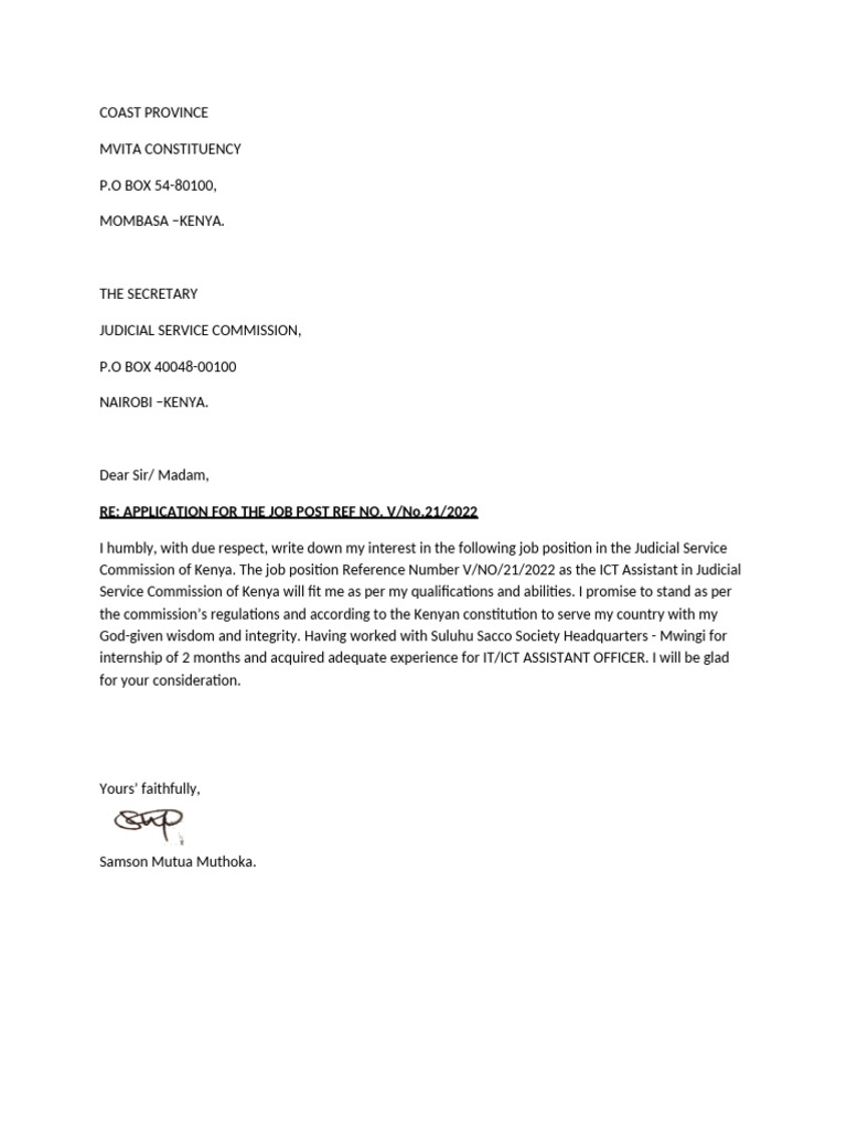Job Application for ICT Assistant Position | PDF