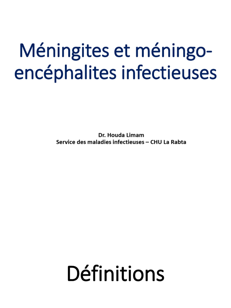 Méningites et méningo-encéphalites : Guide clinique | PDF | Méningite ...