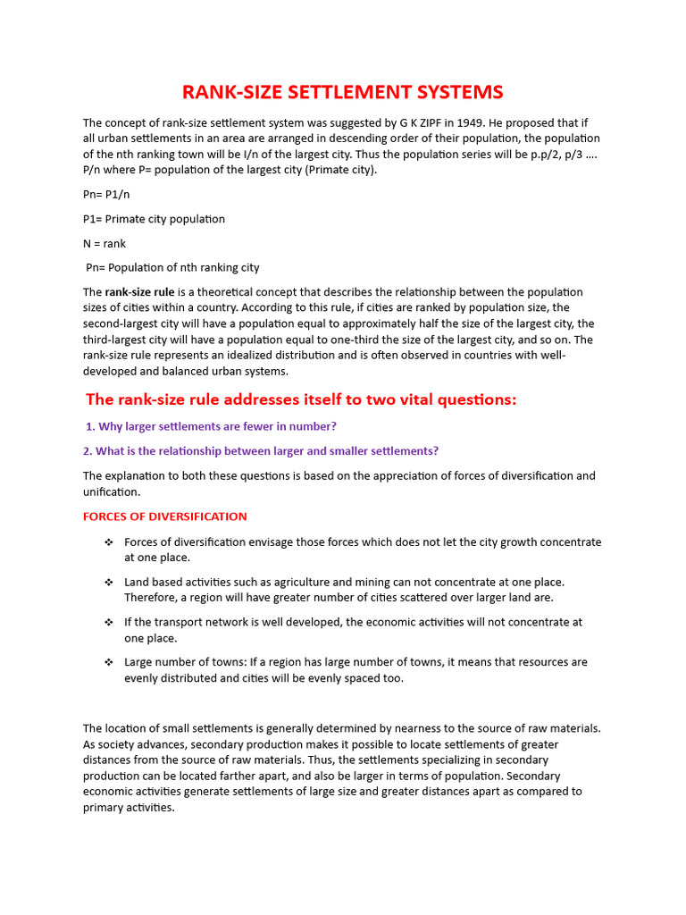 Rank Size and Primate City | PDF | Colonialism | Economies
