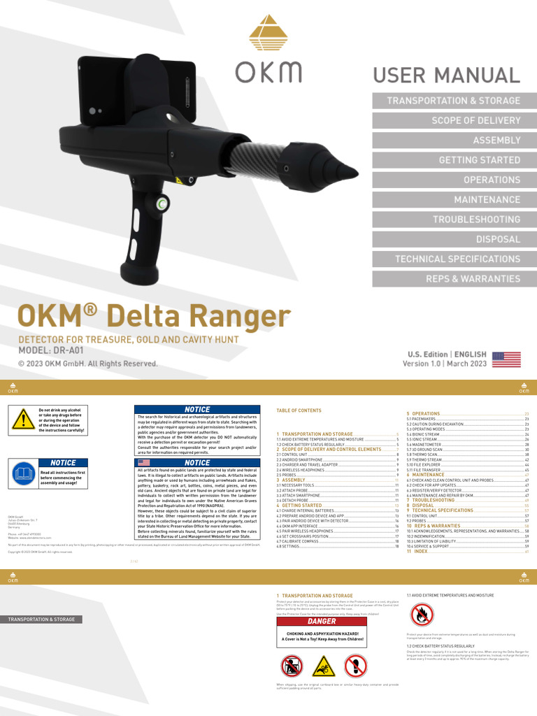 OKM Manual Delta Ranger DR A01 V1 Digital 202303 EN | PDF | Electrical Connector | Smartphone