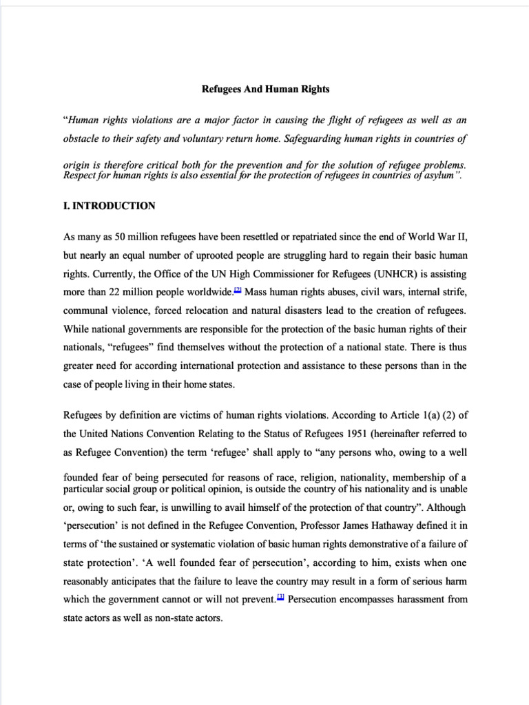 PDF Refugees and Human Rights Compress | PDF | Refugee | Right Of Asylum