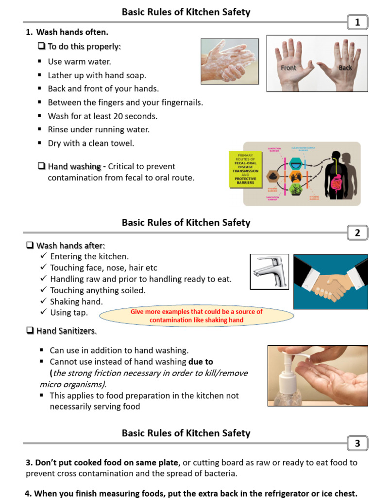 Rules of Kitchen Safety - 2021 | PDF | Hand Washing | Knife