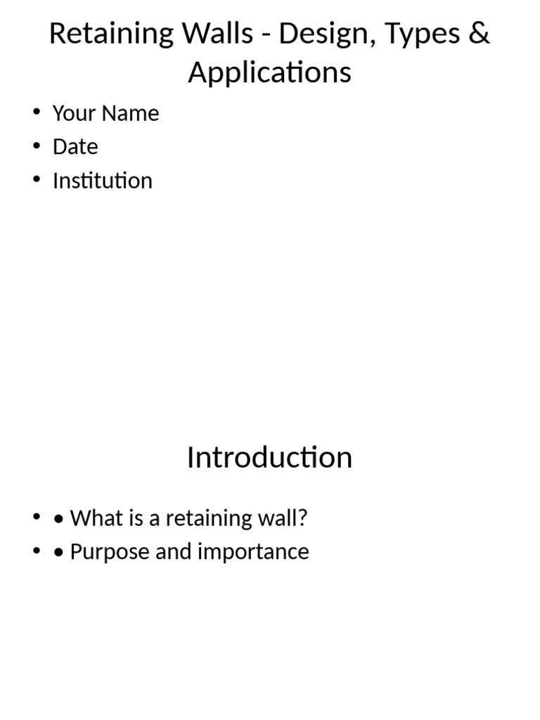 Retaining Walls: Design & Applications Guide | PDF