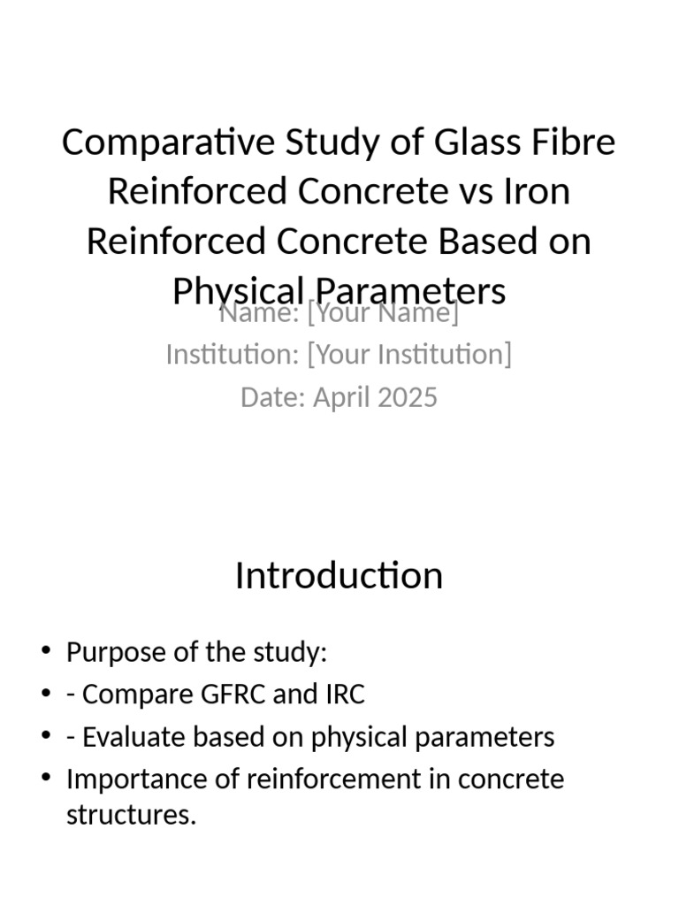 GFRC Vs IRC Comparative Study With Tables | PDF | Concrete | Reinforced ...