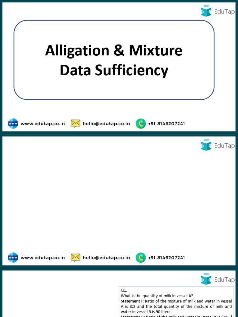 Concept Class 8 - Data Sufficiency | PDF | Ratio