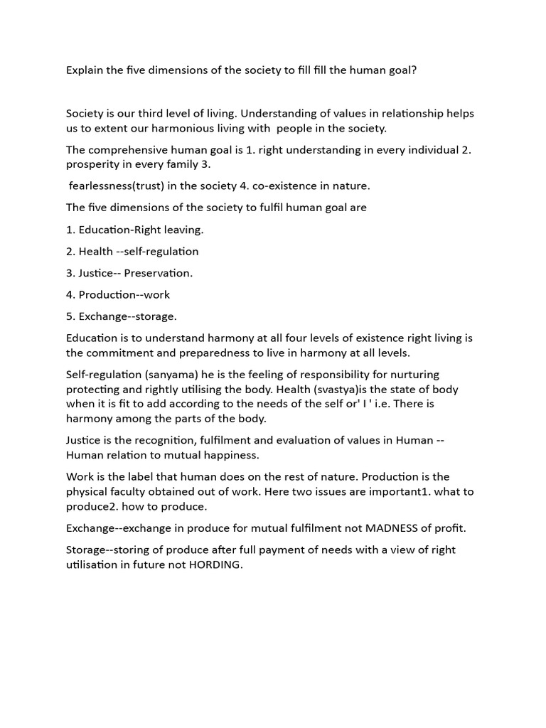 The Comprehensive Human Goal Is 1 | PDF