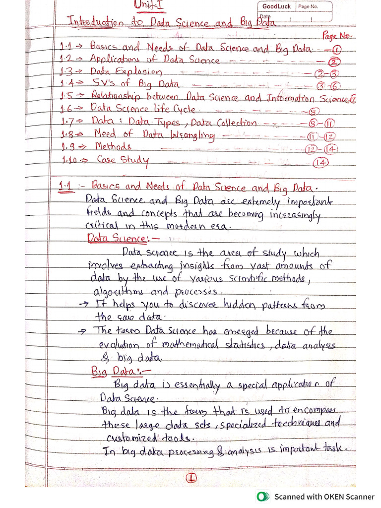 Dsbda Unit-i Hw Notes | PDF