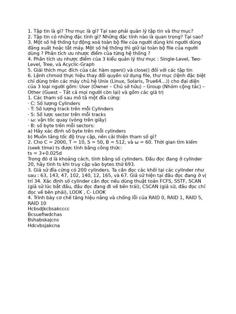 bài tập hdh | PDF