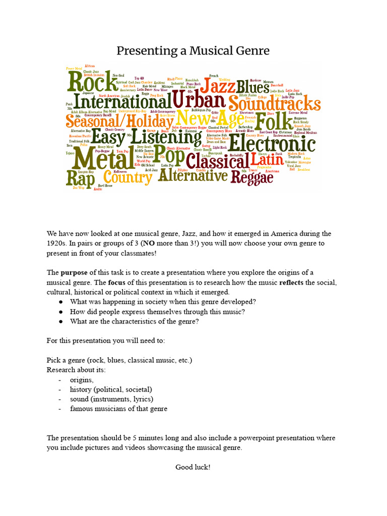 Presenting A Music Genre | PDF