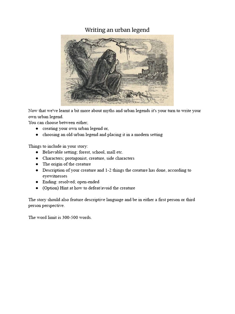 Writing An Urban Legend | PDF