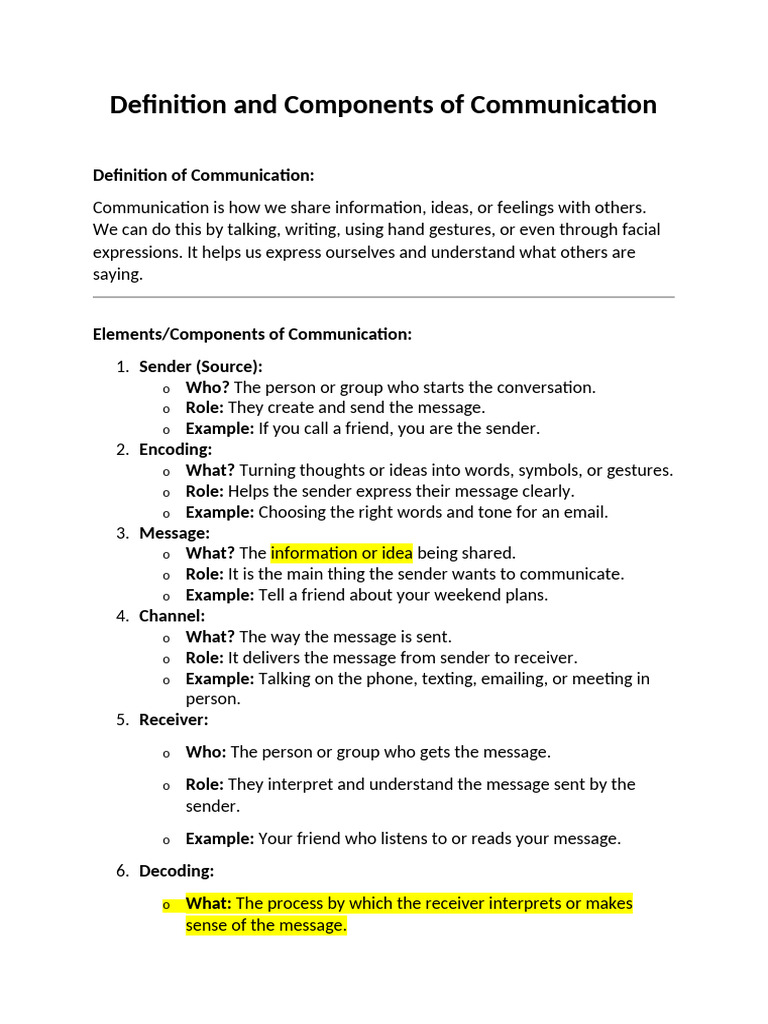 Key Components of Effective Communication | PDF | Communication | Human ...